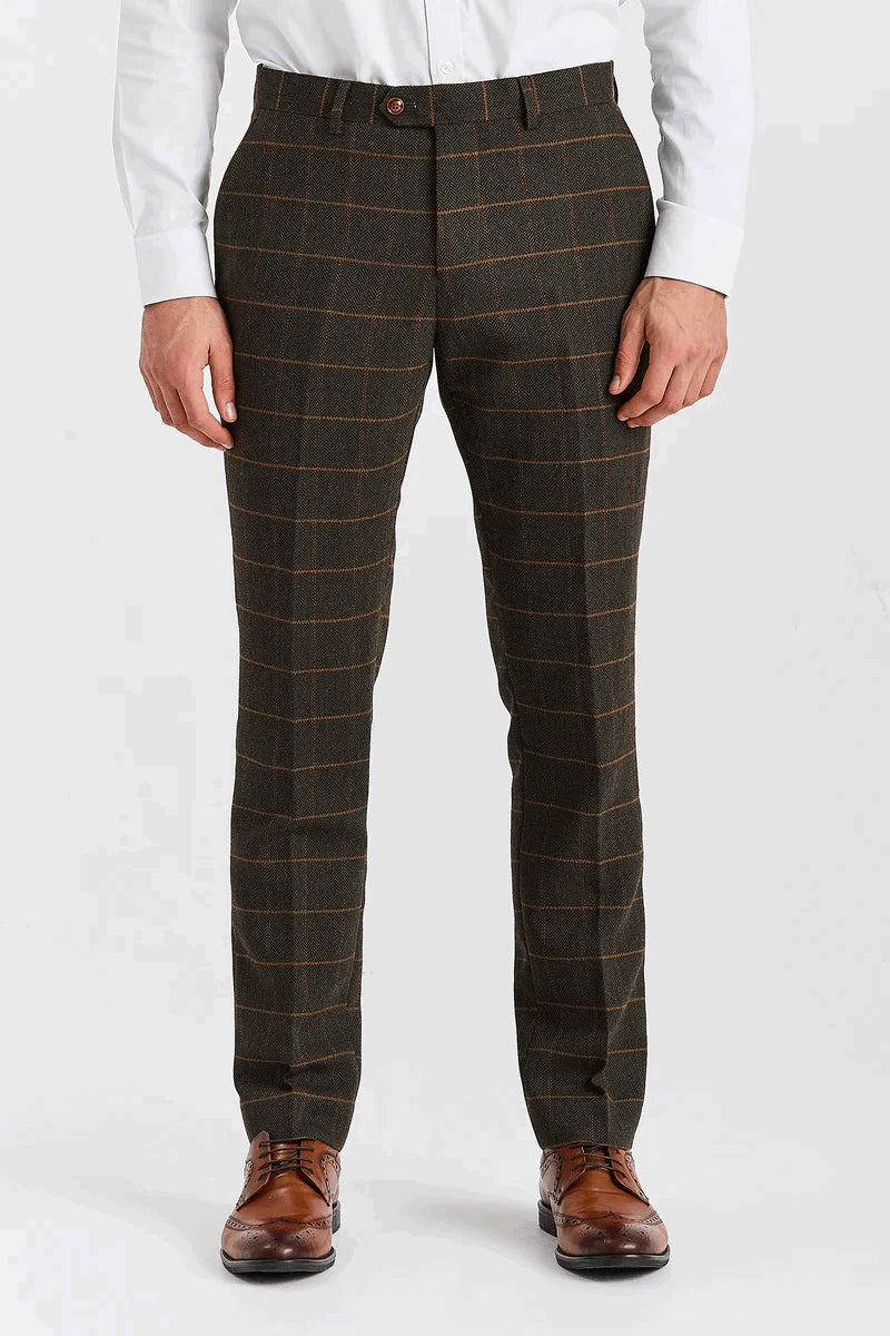 Paul Andrew Harris - Men's Green Tweed Trousers – TruClothing