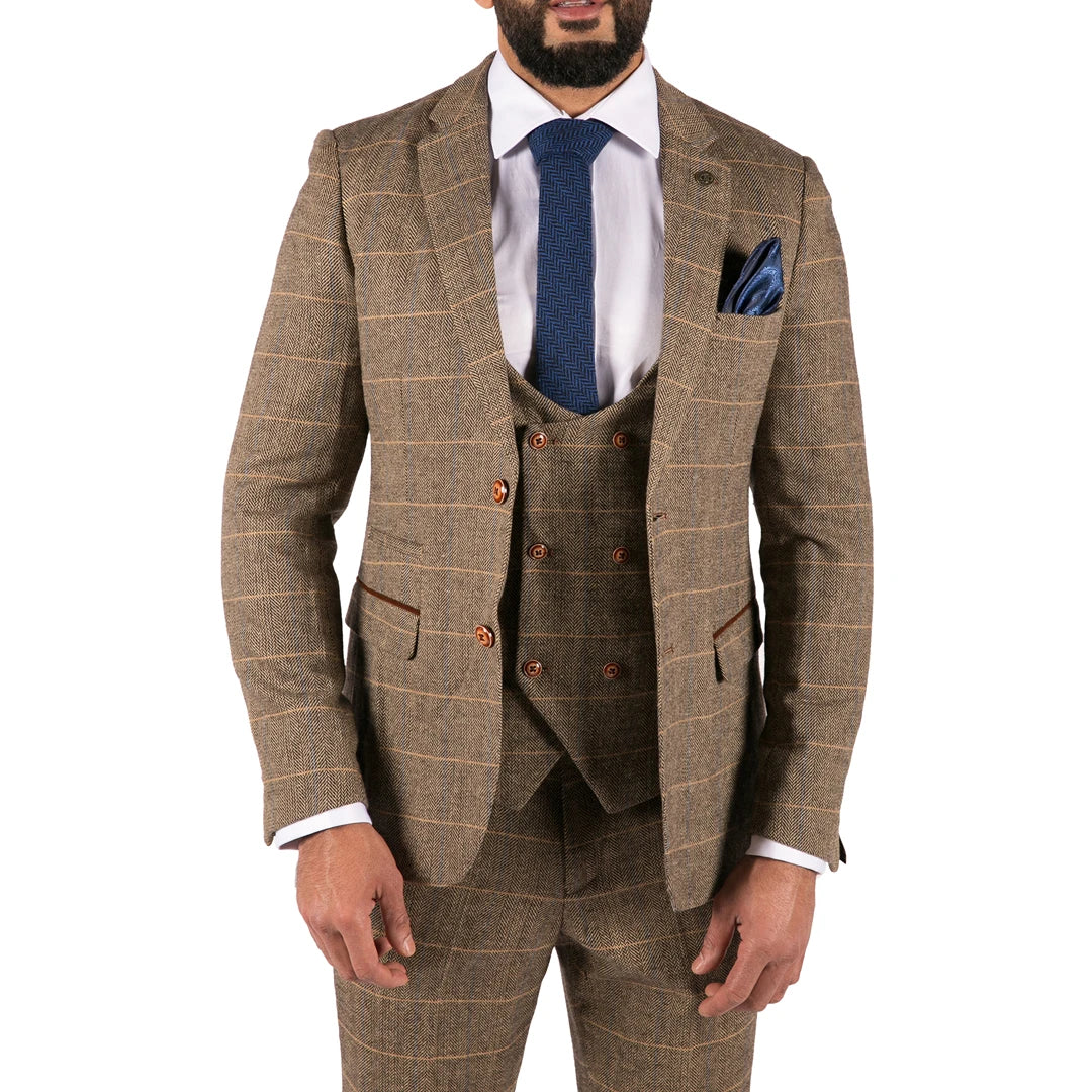 Marc Darcy Blake Men's 3 Piece Tweed Double Breasted Suit – TruClothing