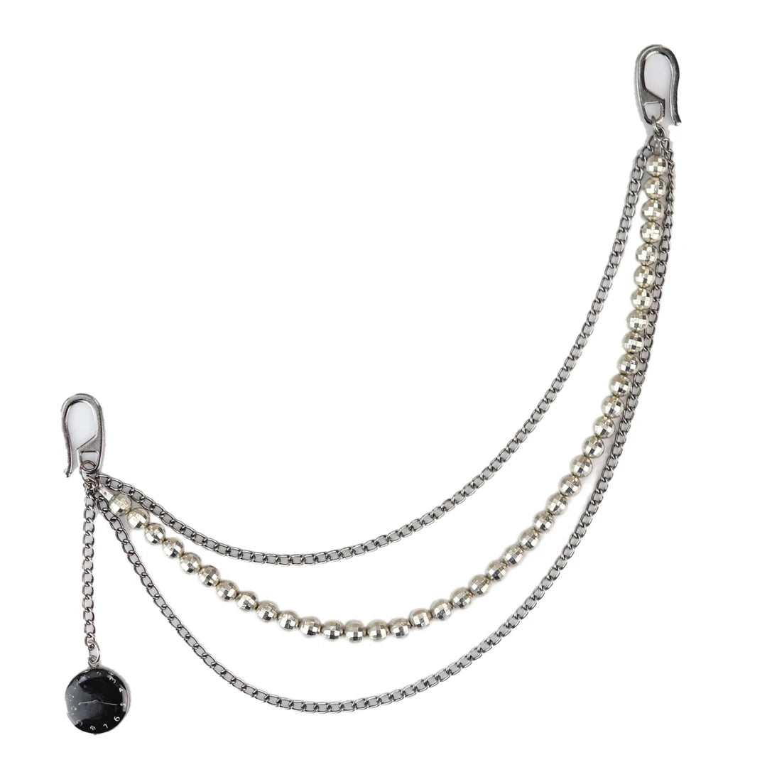 Waistcoat Pocket Chain Silver Clock Hook | TruClothing